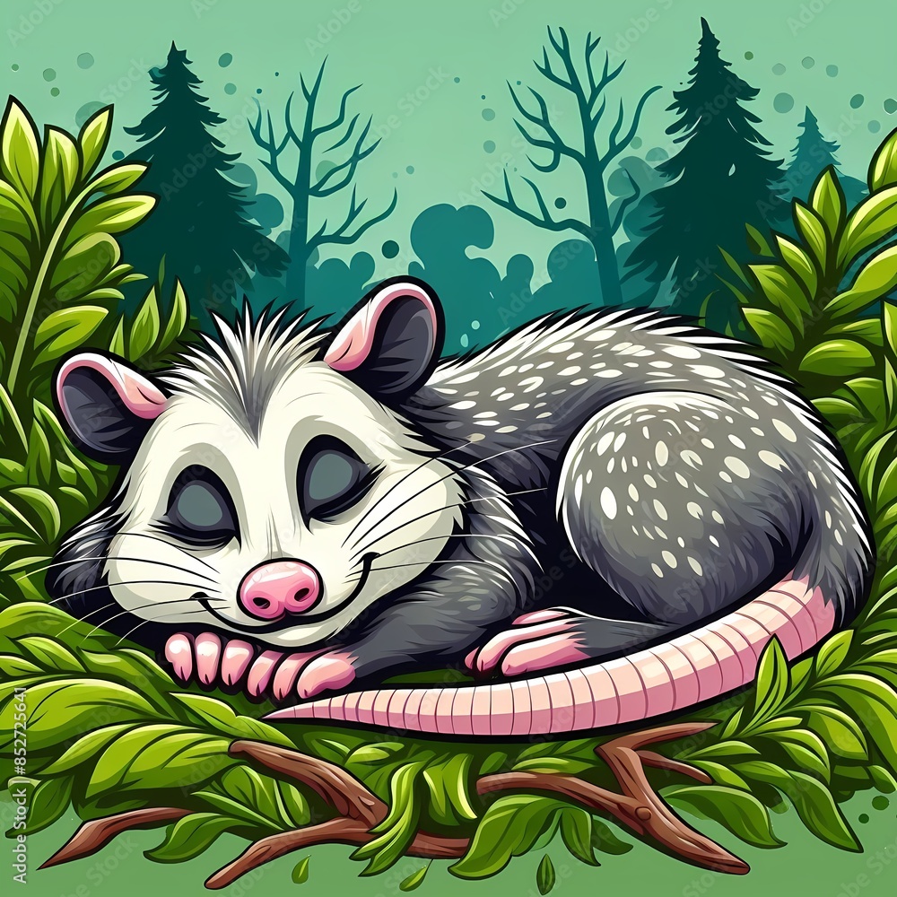 Play possum, English idiom. An opossum lying still with eyes closed to ...