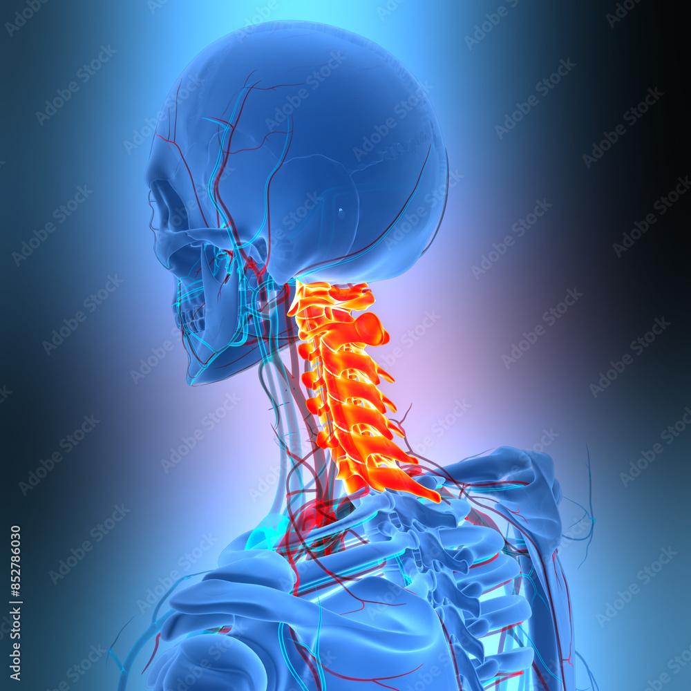 Spinal Cord Vertebral Column Cervical Vertebrae of Human Skeleton ...