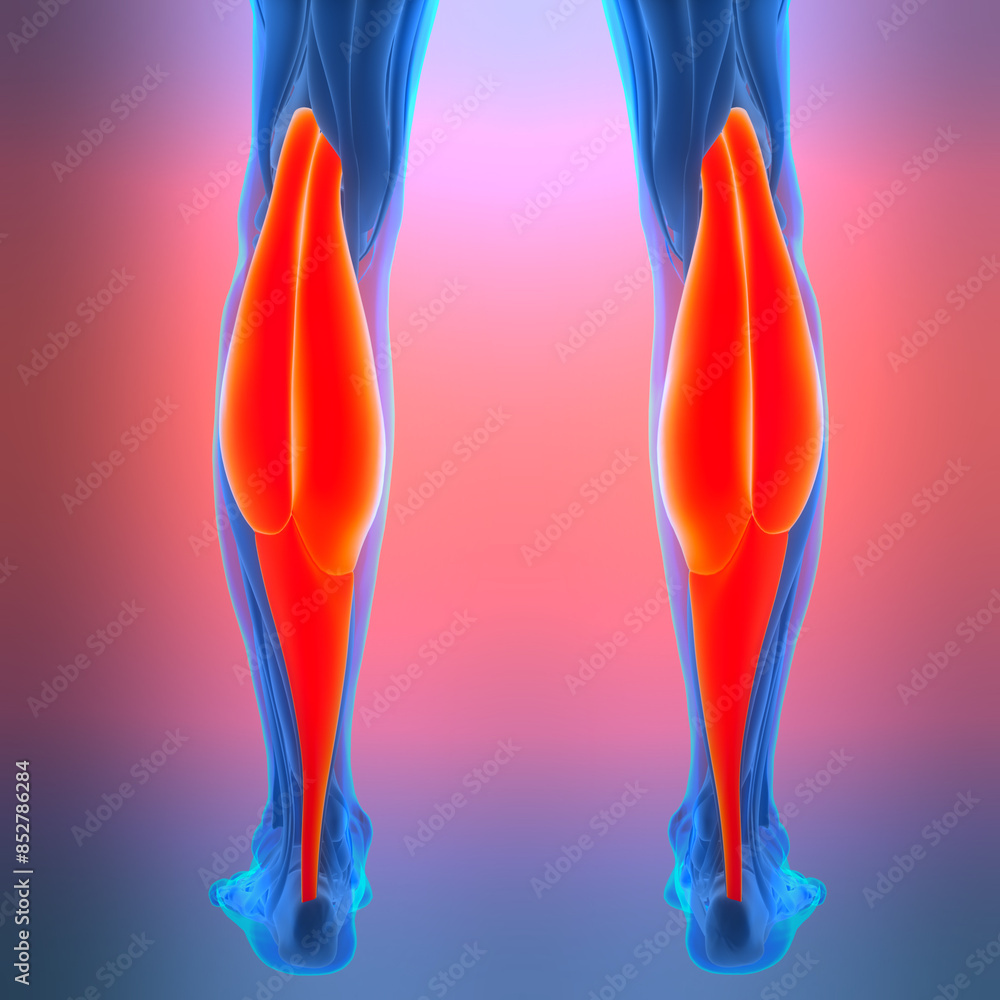 Human Muscular System Leg Muscles Gastrocnemius Muscles Anatomy Stock ...