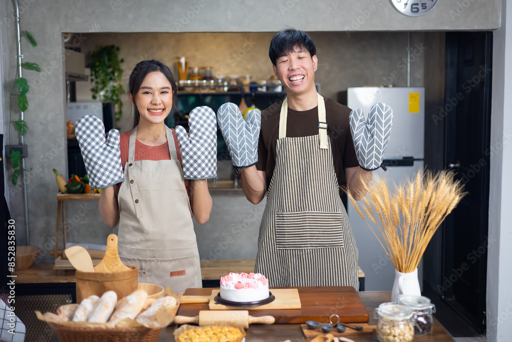 Homemade, happy relaxing and wellness at home. Young asian man and ...