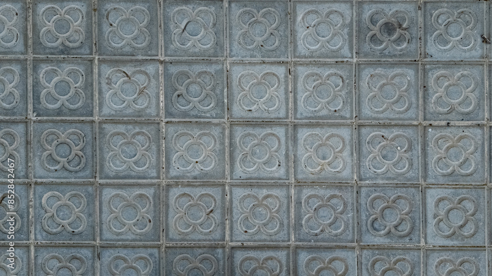 Decorative concrete wall tiles with vintage floral patterns, suitable ...