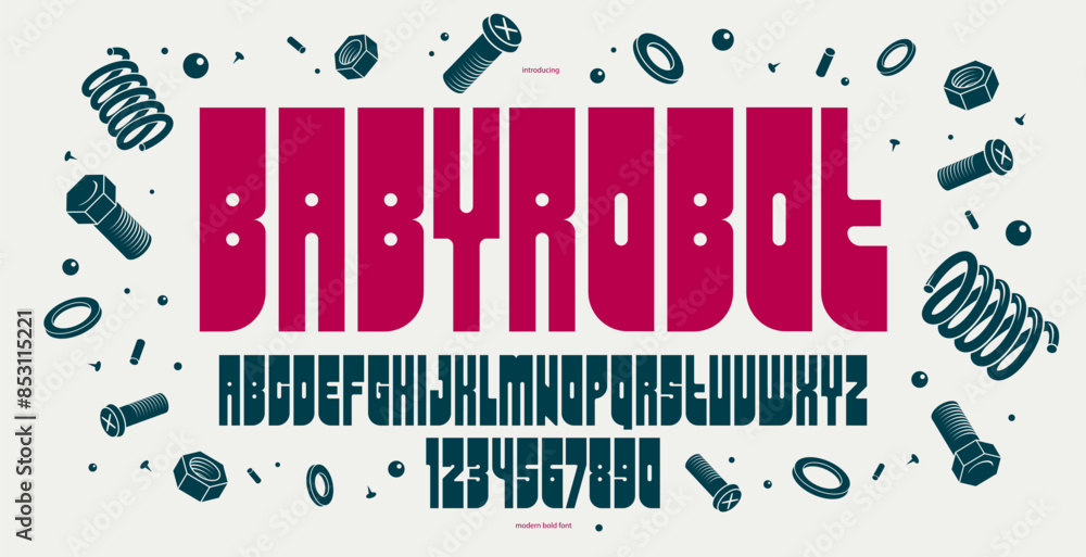 Bold futuristic comics display font for logos and posters, cartoon ...