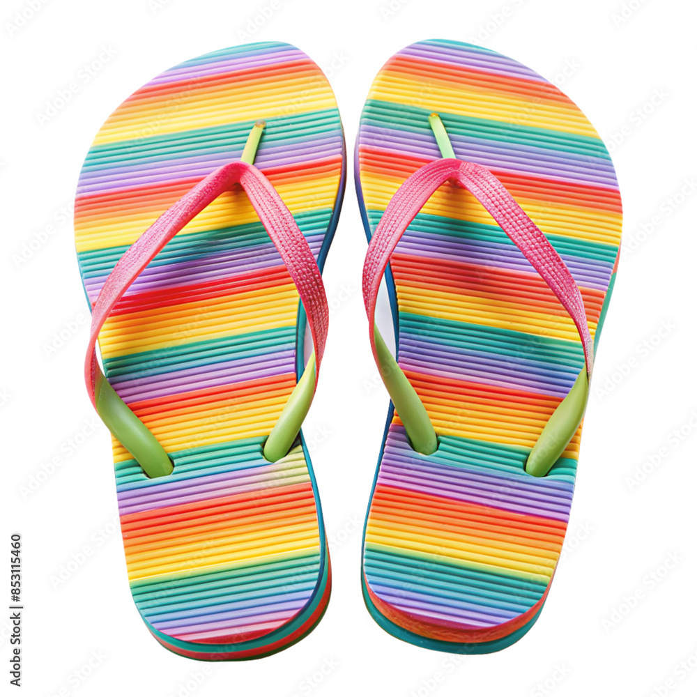 colorful flip flops isolated on transparent background Stock Photo ...