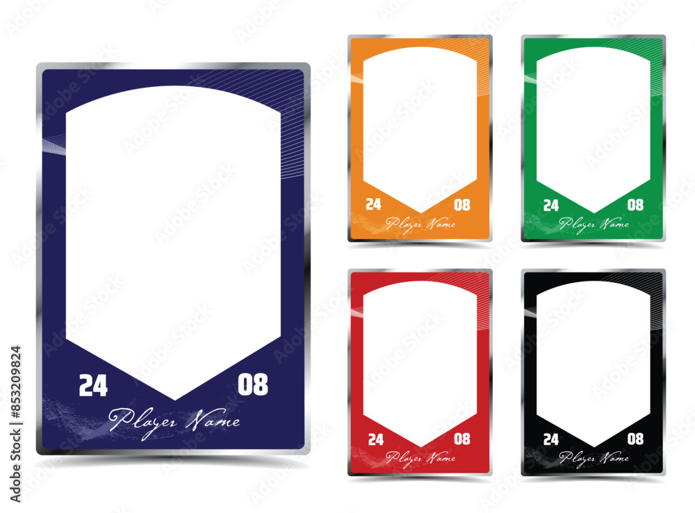 Hockey player trading card frame border template design Stock Vector ...