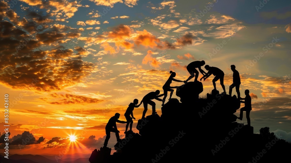 Power of teamwork, collaborative synergy driving success, fostering ...