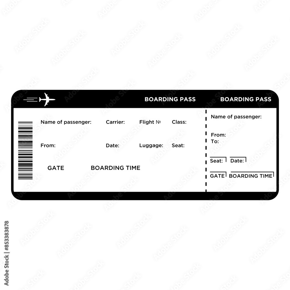 Boarding Pass Template Stock Vector | Adobe Stock