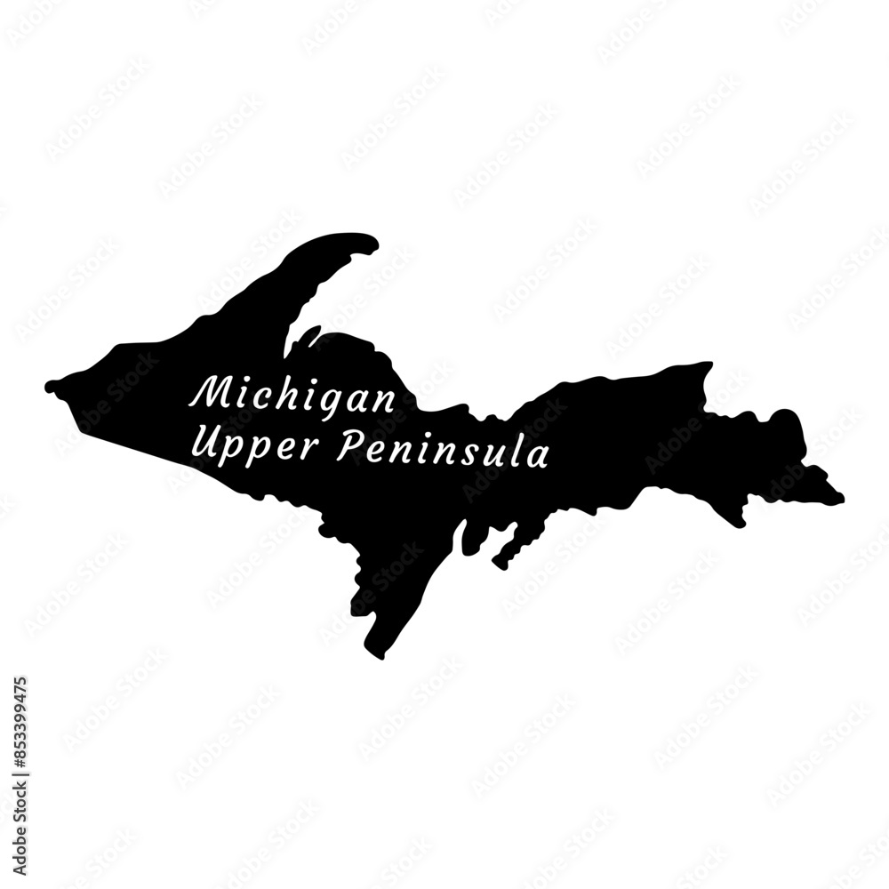 Michigan Upper Peninsula Word Design Stock Vector | Adobe Stock