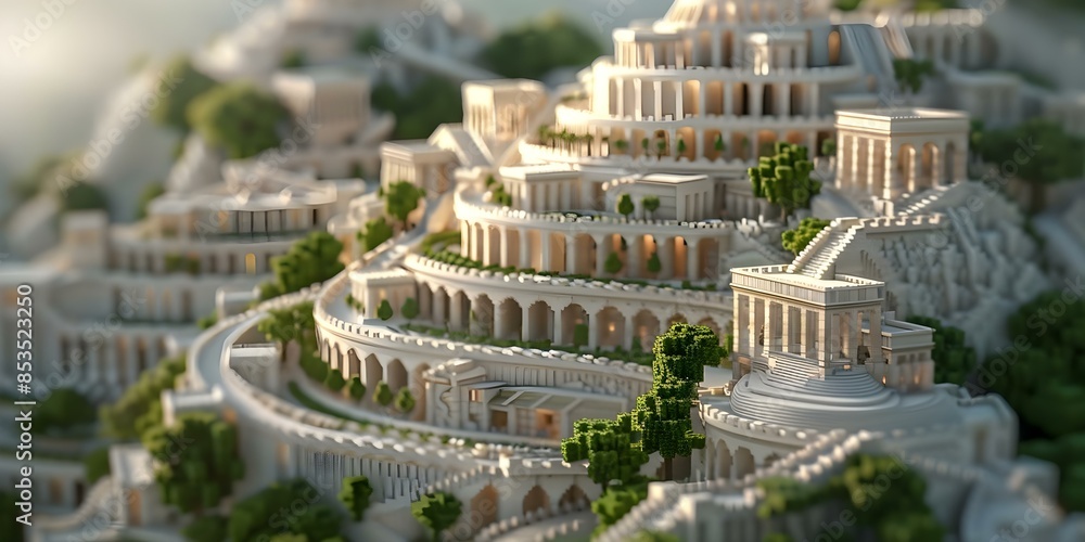 Creating a 3D Model of the Hanging Gardens of Babylon. Concept 3D ...