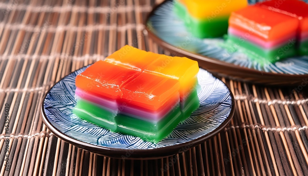 Khanom Chan, thai traditional dessert made from coconut milk, made of ...