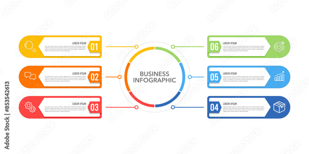Business development process infographic 6 steps or options for a ...
