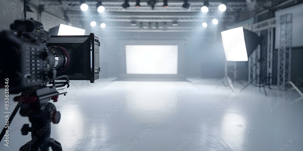 Chroma key virtual studio background for TV screen. Concept Virtual ...