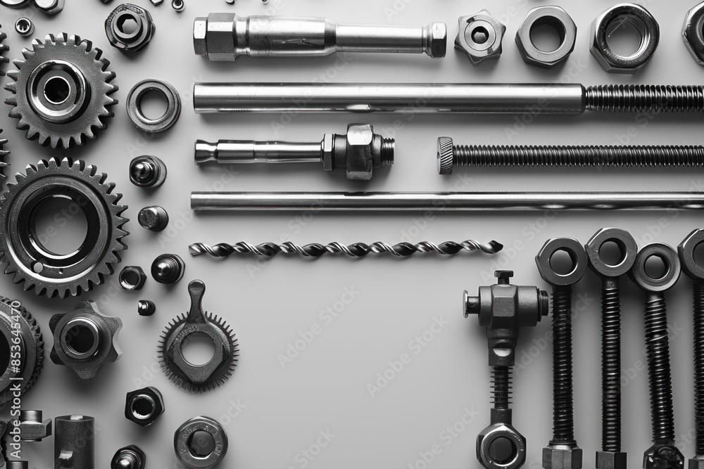 New shiny mechanical tools and tubes, cogs, wheels, and nut bolts for ...
