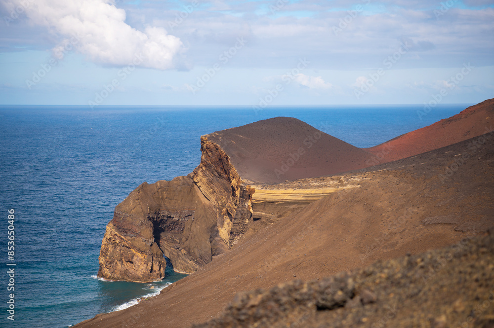 The Capelinhos volcano on Faial Island, the Azores, Portugal. Volcanic ...