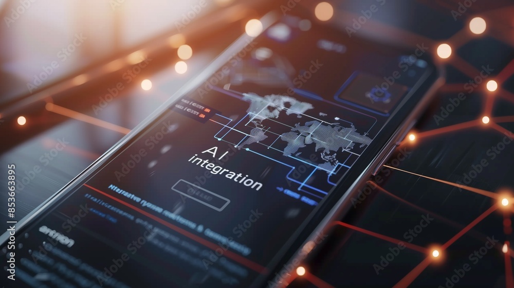 Futuristic smartphone displaying advanced AI capabilities, showcasing ...
