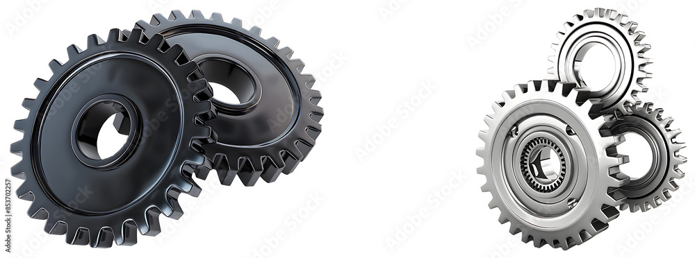 3D gears illustration isolated on transparent background, png 3D gears ...