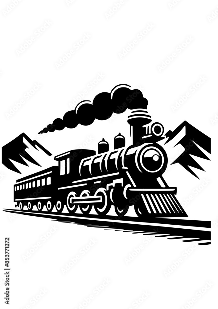 Image vectorielle Stock Train SVG, Steam Locomotive SVG, Railway SVG ...