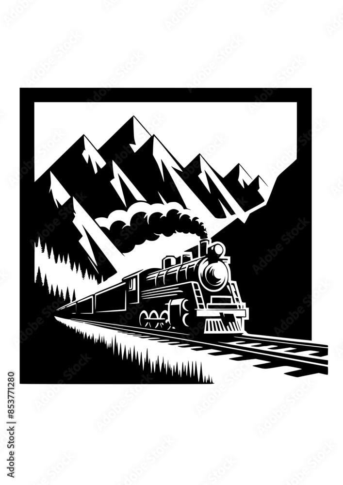 Train SVG, Steam Locomotive SVG, Railway SVG, Mountains SVG, Locomotive ...