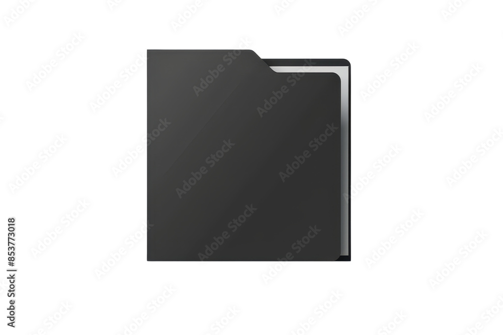 A high-quality black folder icon on a transparent background. Perfect ...