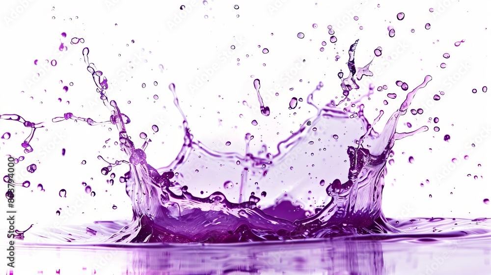 lila water splash isolate white background, 16:9 Stock Illustration ...
