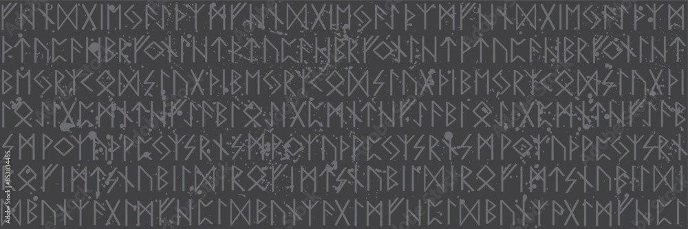 Seamless pattern with elder runes. Futhark Viking Gothic Folk Art. Dark ...