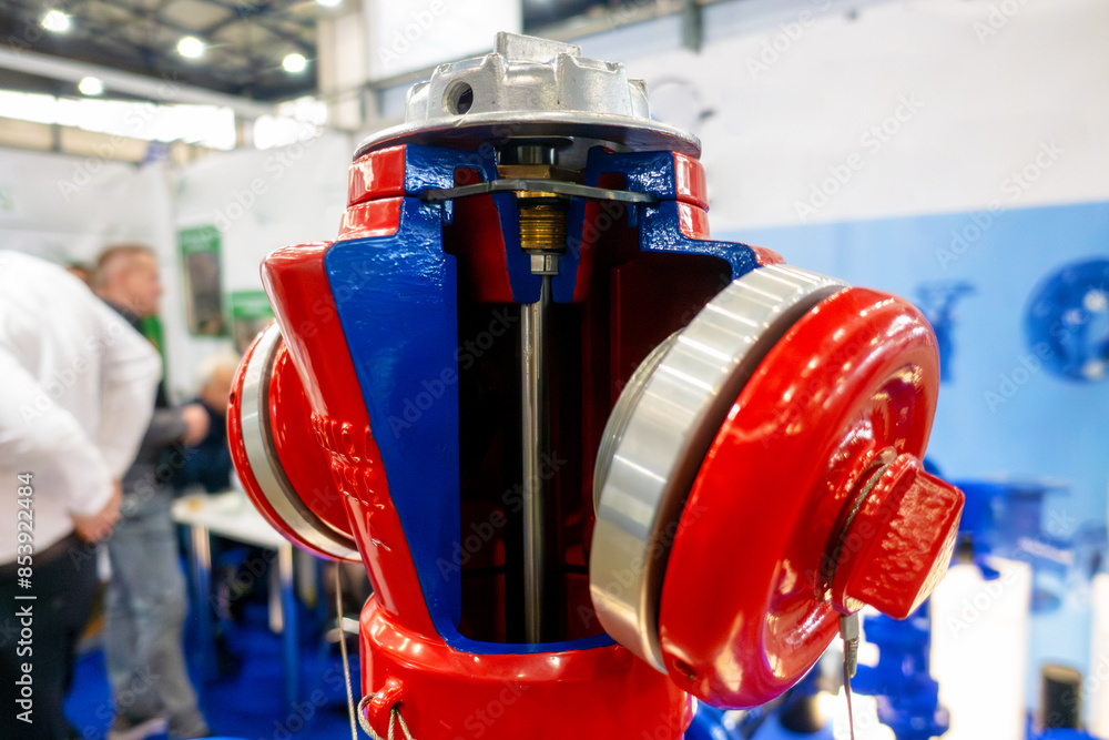 Fire street hydrant. Internal structure of a fire hydrant. Stock Photo ...