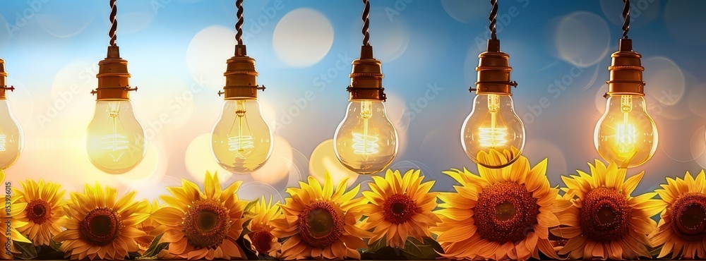 Sunflower banner background Stock Illustration | Adobe Stock