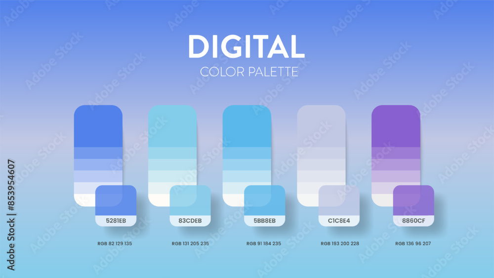 Color palette guide in Digital colour theme collection. Color ...