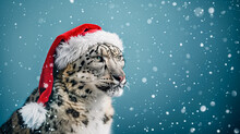 Snow Leopard Santa Free Stock Photo - Public Domain Pictures