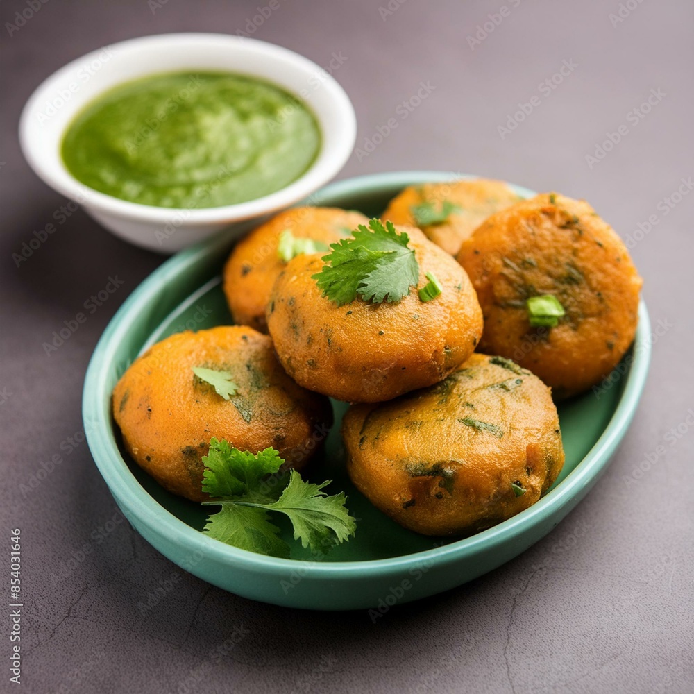 Indian street food aloo tikki also called tiki, potato patties, patty ...