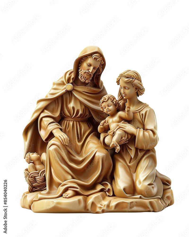 PNG of 3D Christian Nativity scene, detailed figures, Holy Family ...