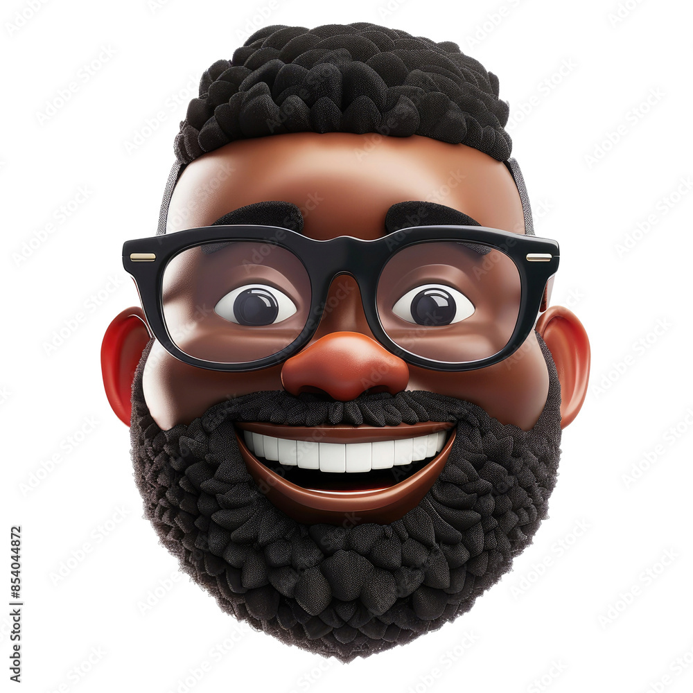 happy man african american memoji, emoji black man icon 3d render ...