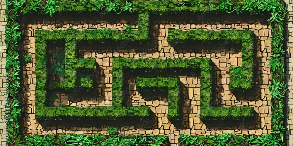 Ilustración de Stock sprite sheet for maze map in pixelated video game ...