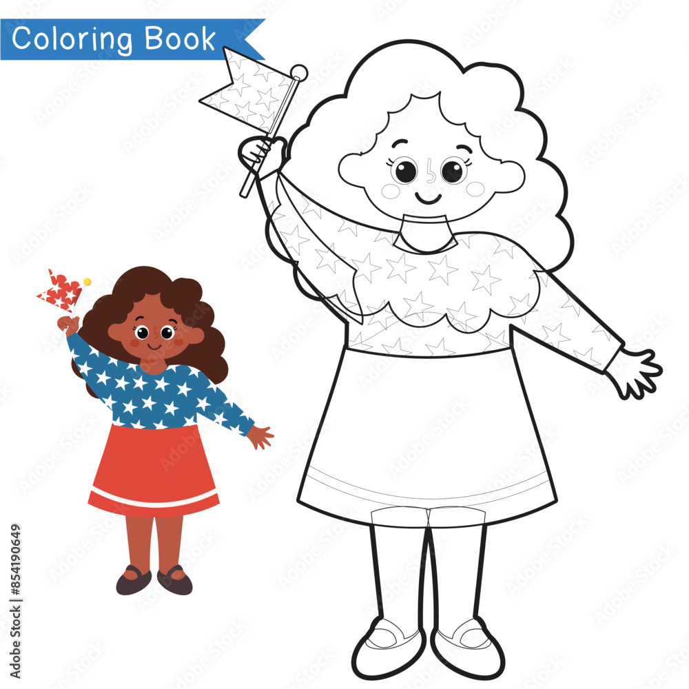 Independence Day USA coloring page. Coloring activity for children ...