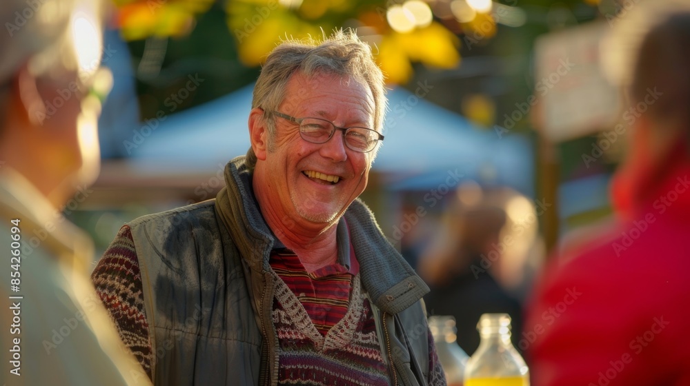 The friendly owner of the Lepton Lemonade Stand greets a regular ...