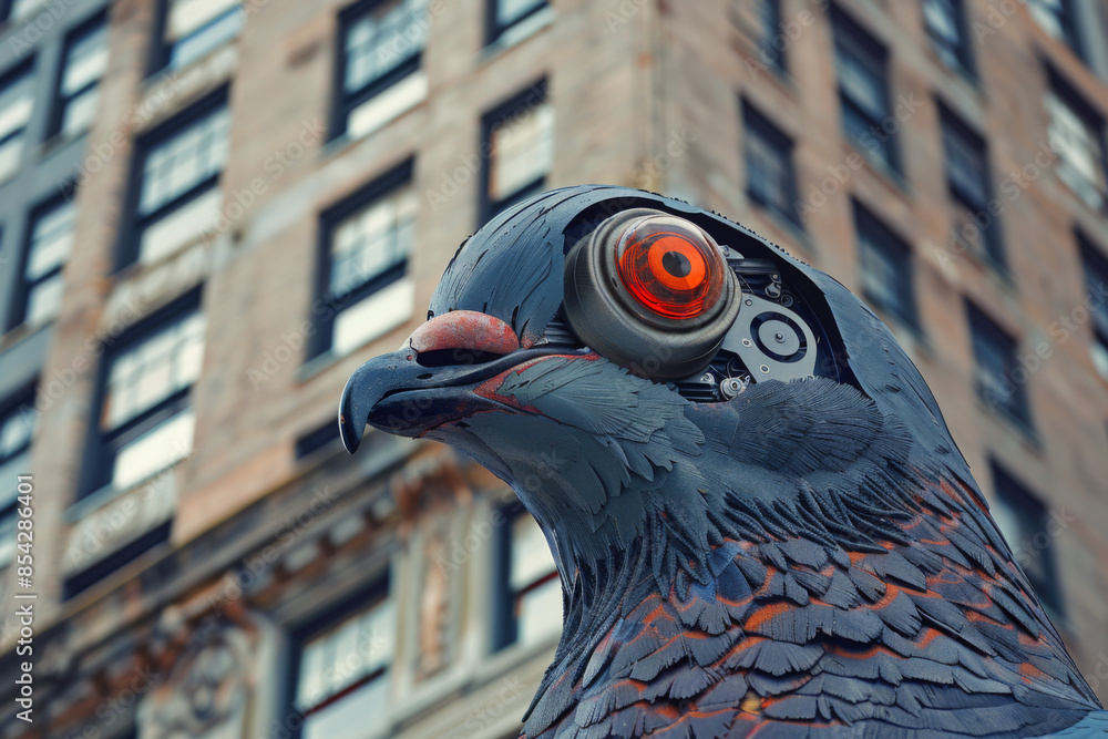 Weaponized pigeon with hyper alloy endoskeleton Stock Photo | Adobe Stock