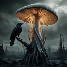 Crows On Branch Art Print Free Stock Photo - Public Domain Pictures