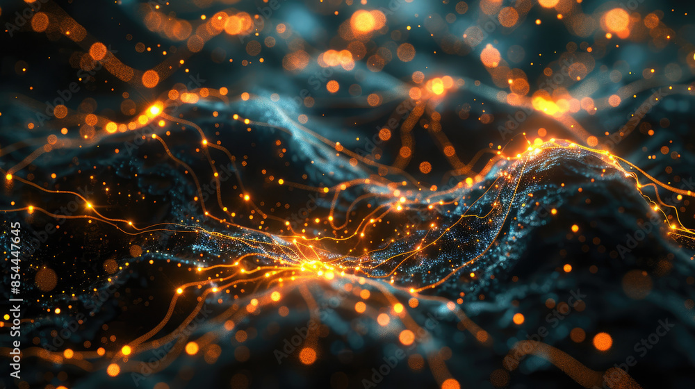 Ilustración de Stock Neural networks visualized as glowing synapses in a brain, scientific theme ...