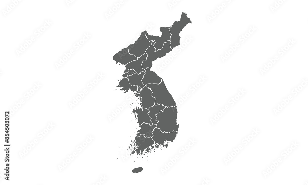 Map of korea isolated on white background. for website layouts ...