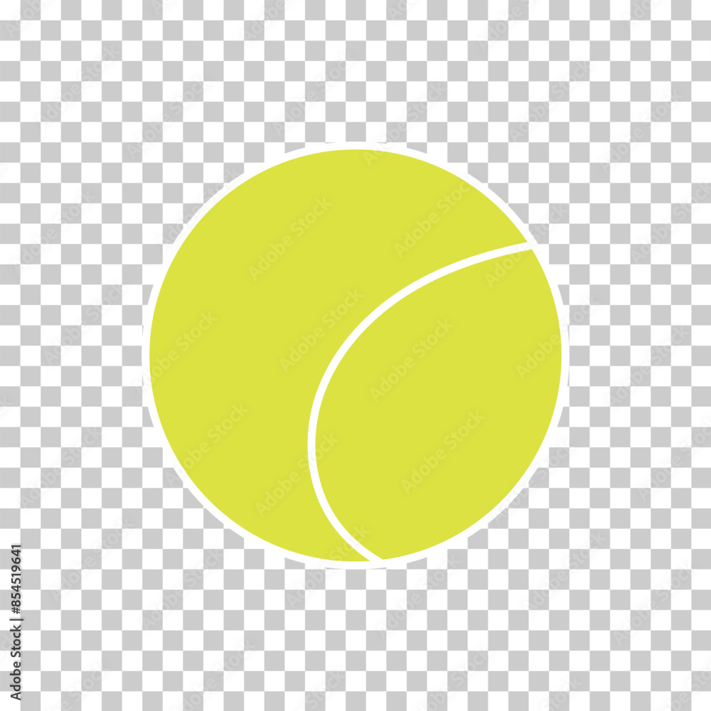Tennis ball icon in flat style isolated on transparent background ...