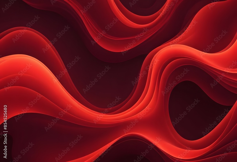 3D red geometric abstract background overlap layer on dark space with wave decoration ...