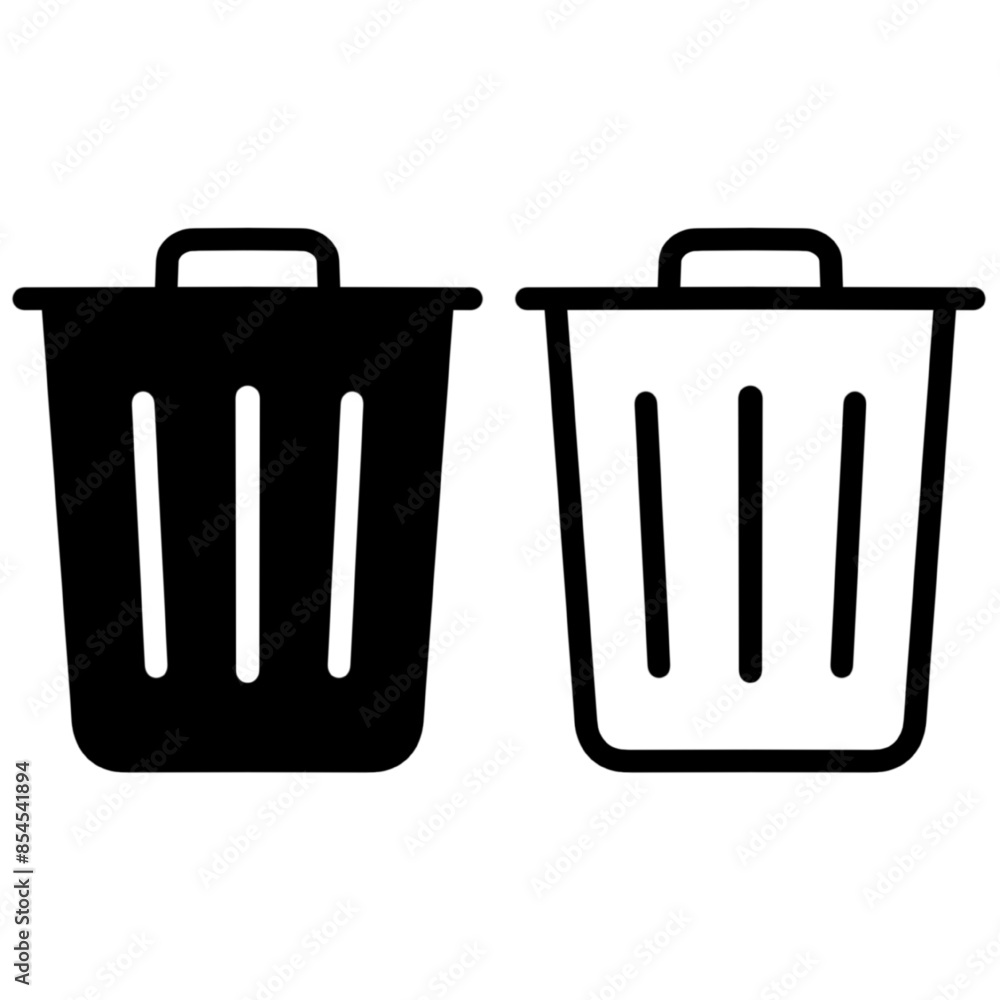 Trash icon in line style. Delete icon, modern vector trash can symbol ...