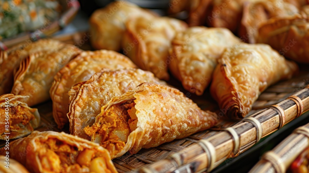 Snack of Southeast Asian Origin Curry Puff consists of Curry Chicken ...