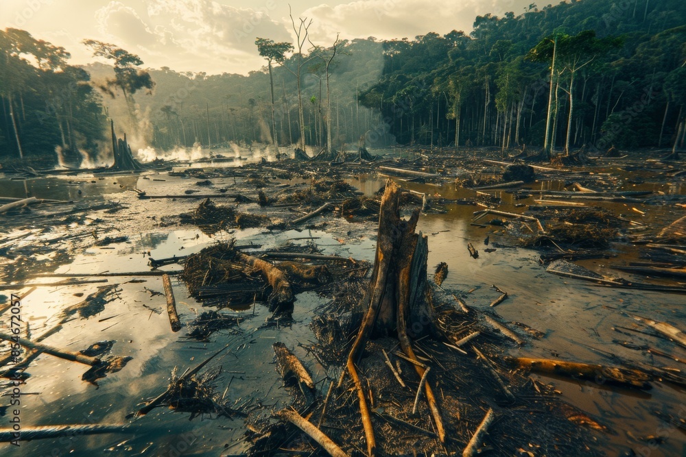 Deforestation in the Amazon rainforest, exacerbated by climate change ...