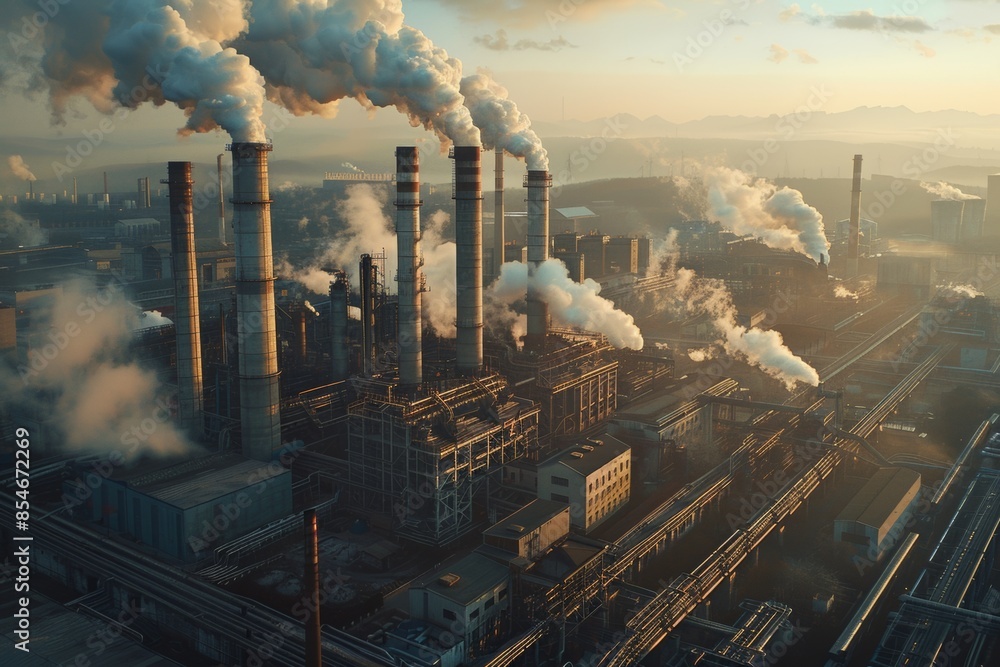 Factory with large carbon footprint due to inefficient energy use and ...