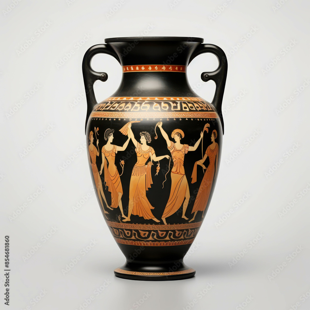 Ancient Greek Vase with Depiction of Traditional Ceremonial Processions ...