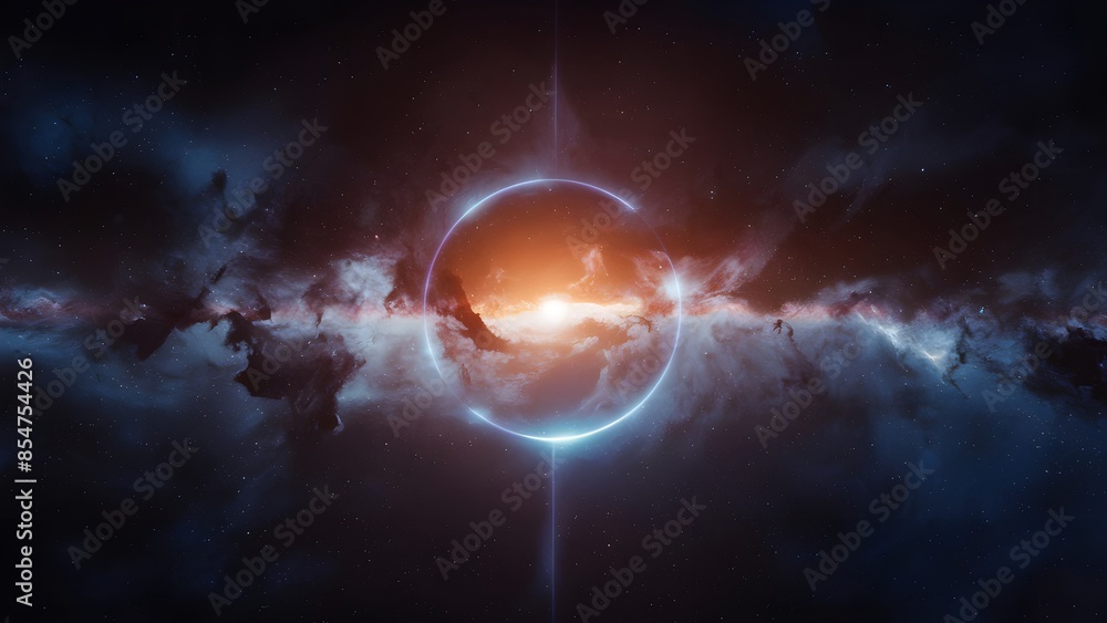 360 degree equirectangular projection space foundation with cloud and ...