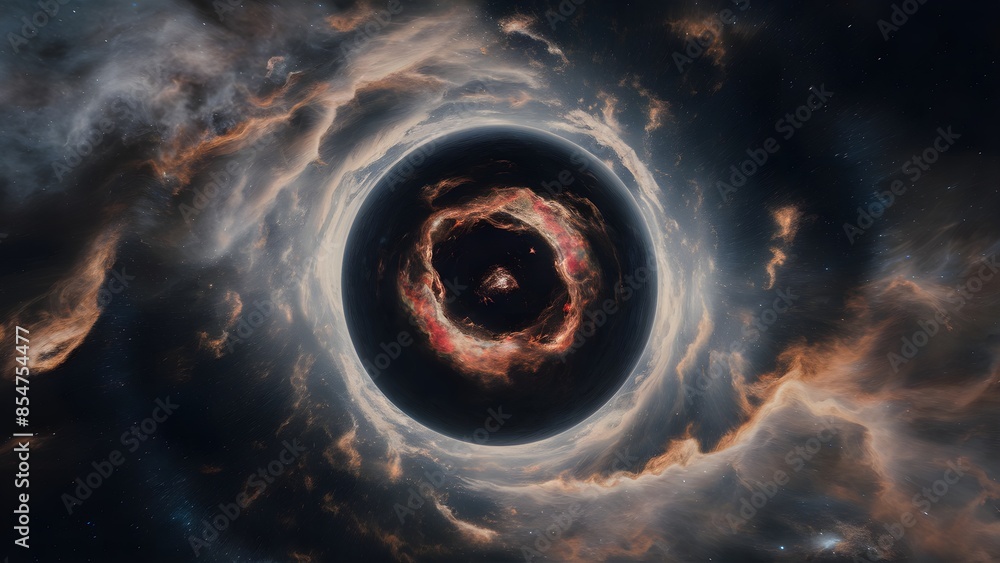 360 degree equirectangular projection space background with nebula and ...