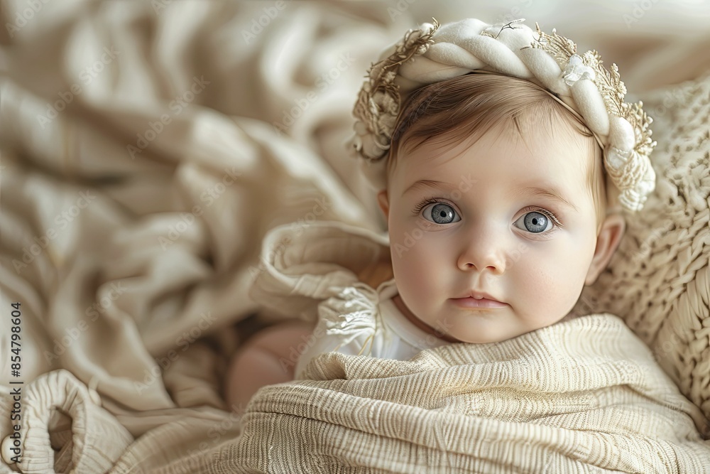 Baby photography with Greek details adds a touch of historical elegance ...