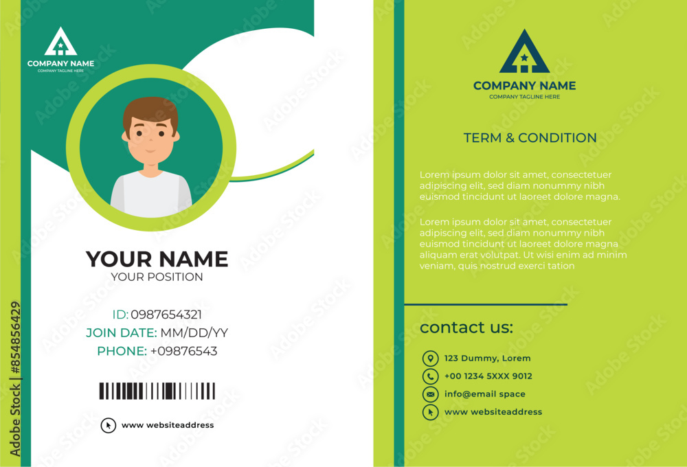 Id card design template business identity card design employee Front ...