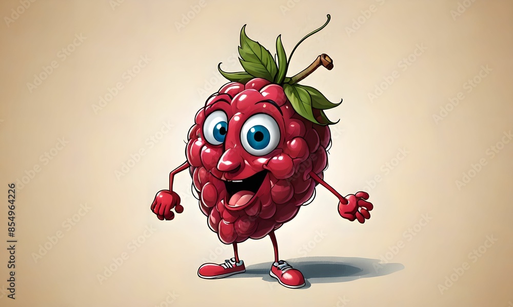 wallpaper representing a cartoon raspberry in a humorous way. Raspberry ...
